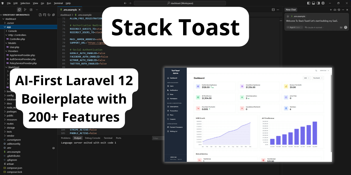 Laravel 12 Boilerplate with 200+ Features - Stack Toast